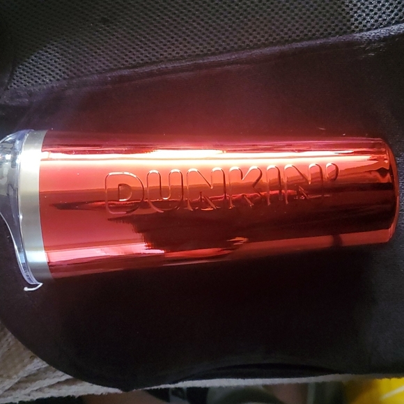 Dunkin Donuts | Dining | Dunkin Donuts Shiny Red Beigh Hot Cold Mug ...